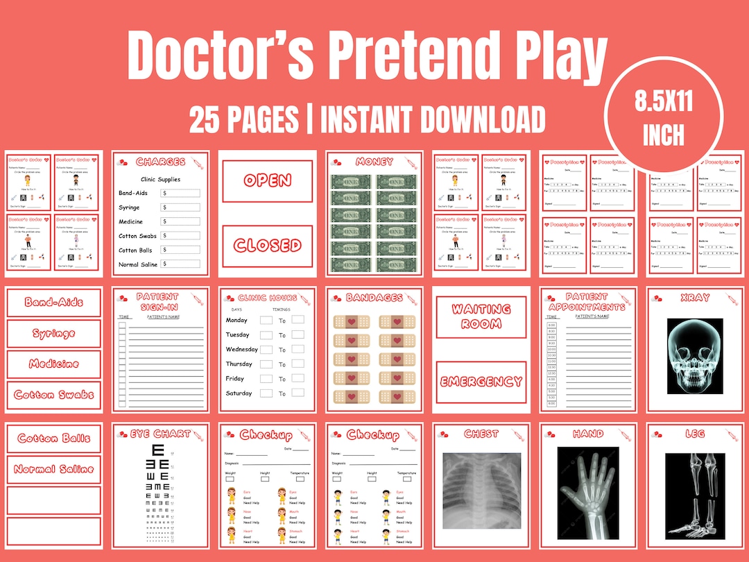 Doctor Pretend Play Printable | Kids Activities | Hospital Dramatic ...