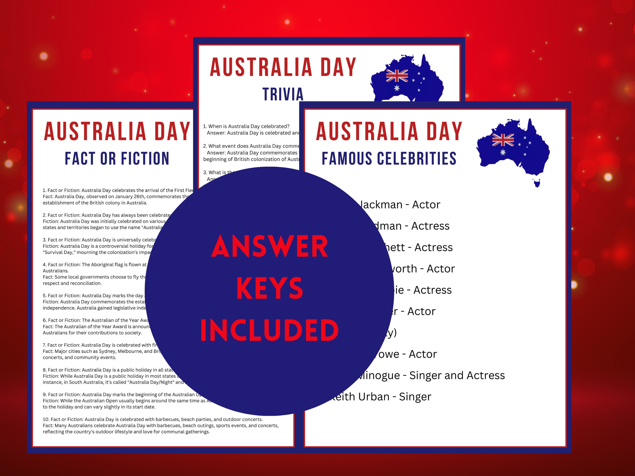 Australia Day Party Games, Australia Day Games, Australia Activities ...