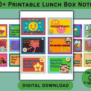Printable Kids Lunch Box Notes Back to School Lunch Box Notes Kids ...
