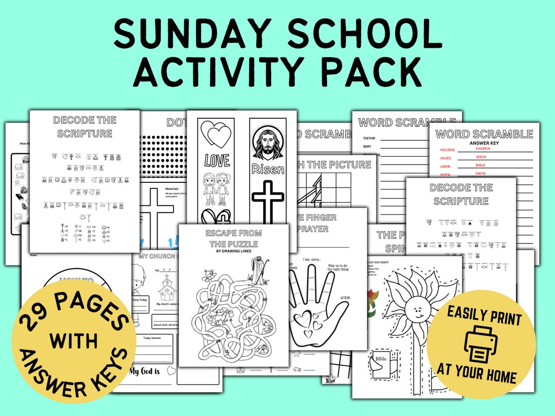 Sunday School Activities Preschool Christian Bible Verse Homeschool ...