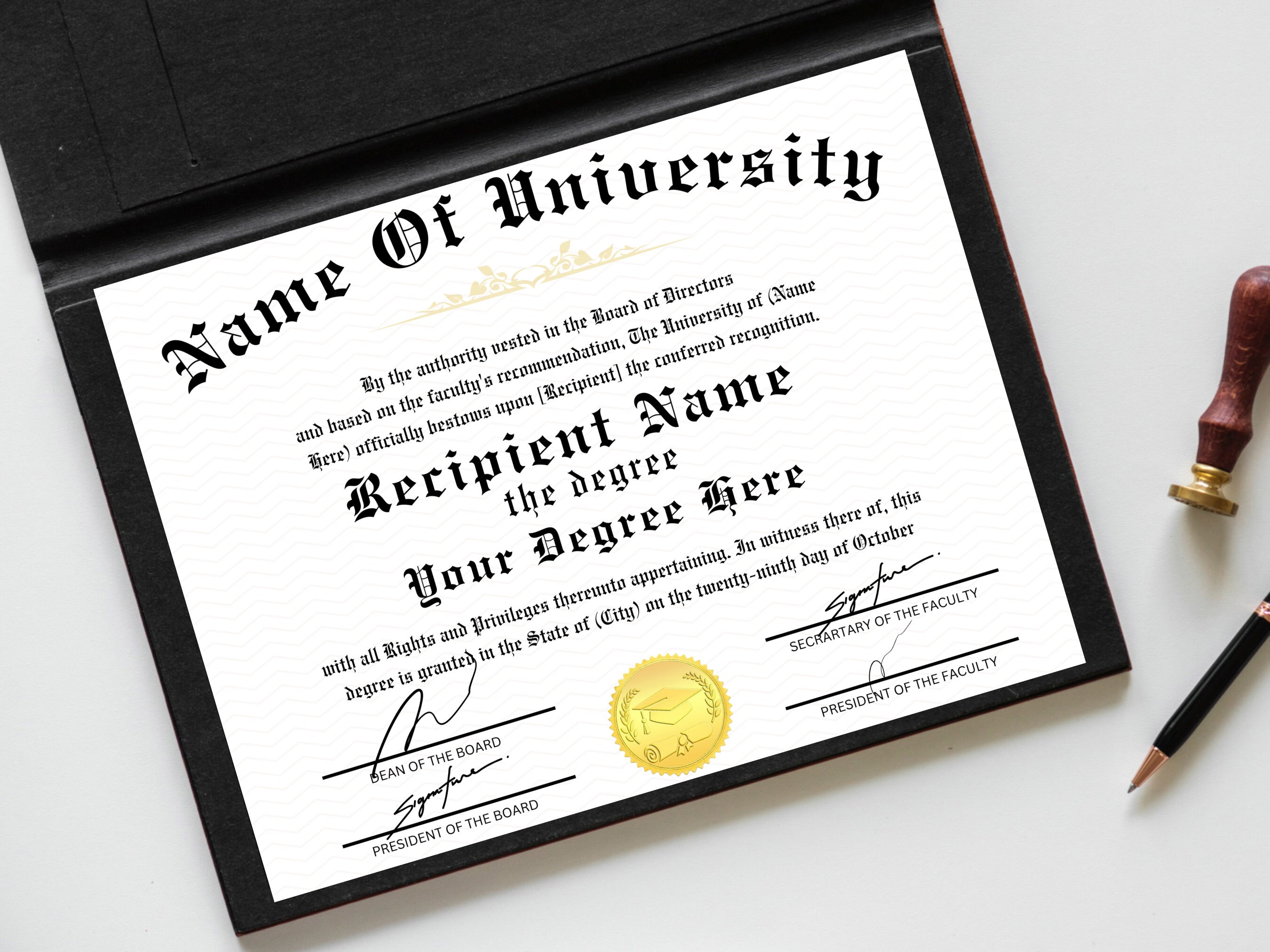 Editable University Diploma, College Degree Template, Printable ...