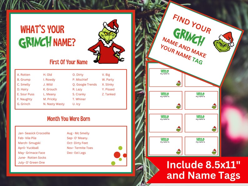 What's Your Grich Name | Grich Game |christmas Party Games Christmas ...