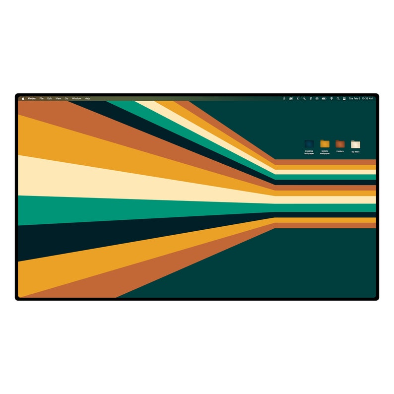 Retro Desktop and Mobile Wallpaper With Folders — 70s Inspired Color ...