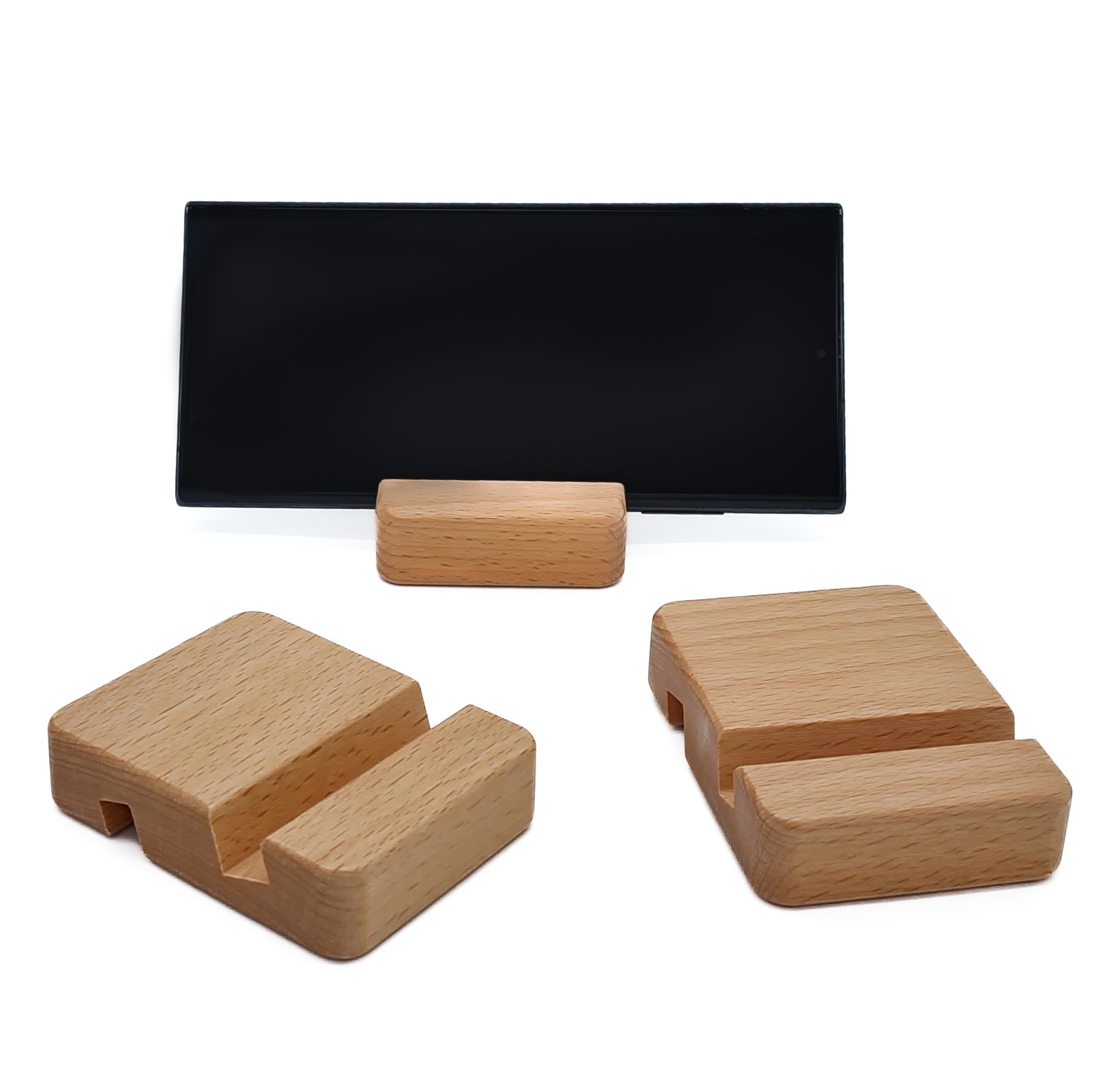 Custom Engraved Wooden Phone Holder - Personalized Phone Stand for Home ...