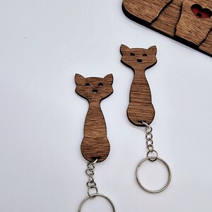 Handcrafted Cat Puzzle Key Holder - Wooden Key Organizer for Cat Lovers ...