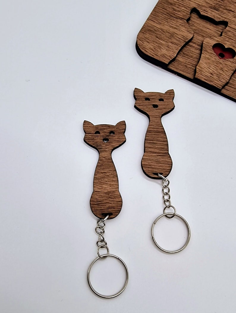 Handcrafted Cat Puzzle Key Holder - Wooden Key Organizer for Cat Lovers ...