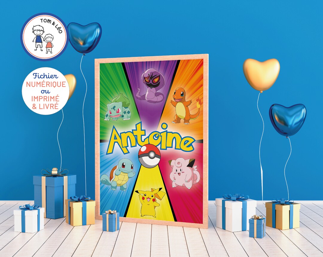 Personalized Pokémon Birthday Poster A4 / A3 Printed Version or Digital ...