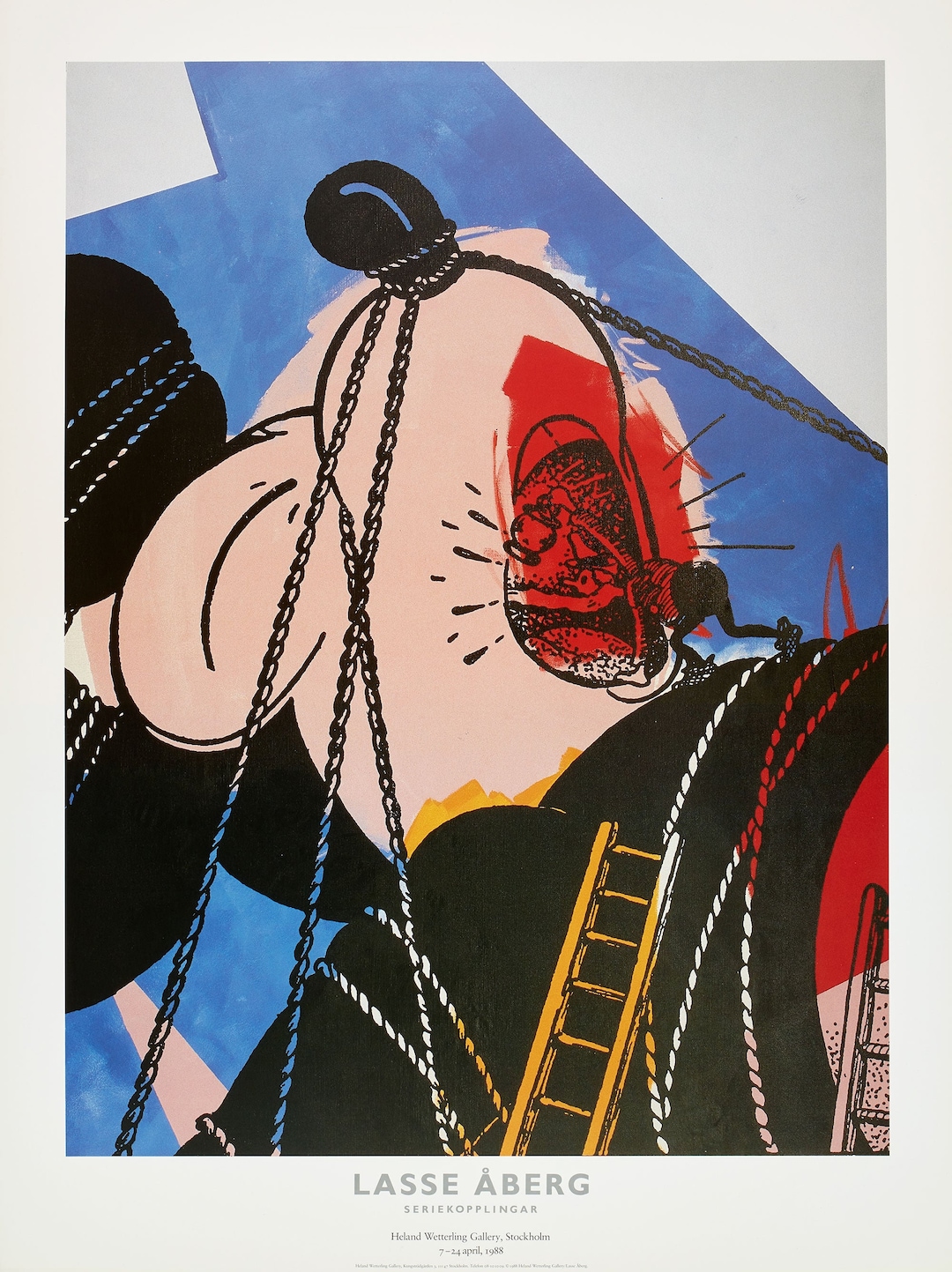 LASSE ÅBERG - Seriekopplingar, 1988 - Original Exhibition Poster - Etsy