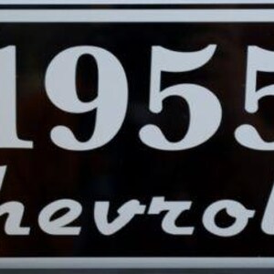 Chevrolet Year METAL LICENSE PLATE 12 X 6 Black With Silver Numbers ...