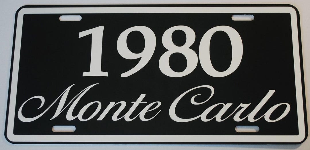 Custom Year MONTE CARLO Metal License Plate 12 X 6 Black With Silver ...