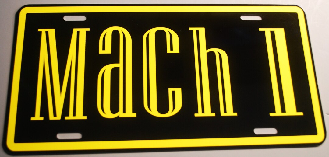 MACH 1 METAL License Plate 12 X 6 Black With Yellow Garage Man Cave - Etsy