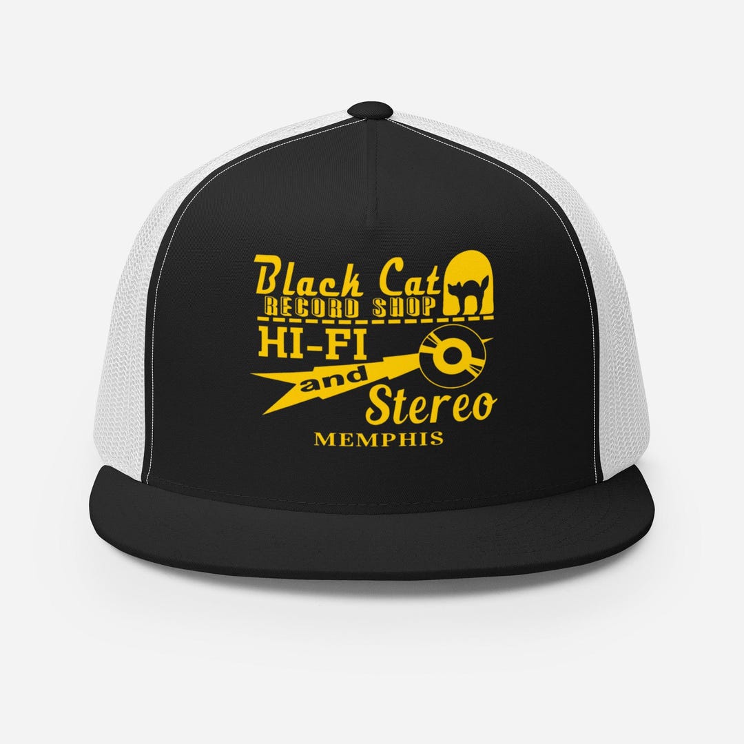 BLACK CAT Record Shop Trucker Cap Hat Memphis 1950's Rockabilly Vinyl ...