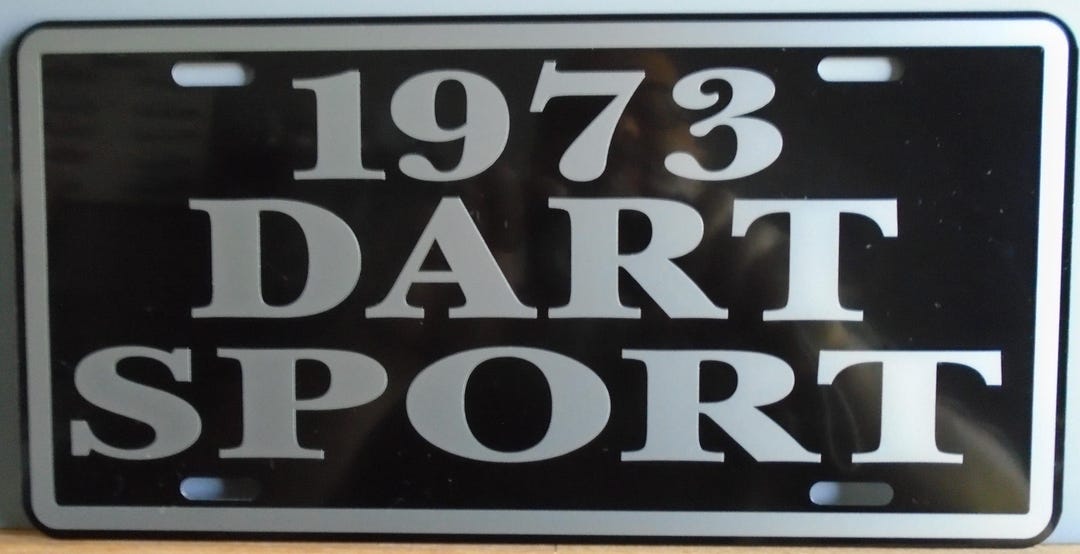 Dodge Dart Sport METAL LICENSE PLATE 12 X 6 Black With Silver Numbers ...