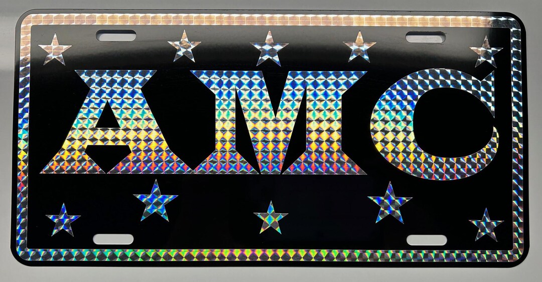 AMC Metal License Plate 12 X 6 Black With 70'S Retro PRISM Lettering - Etsy