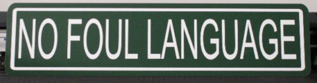 NO FOUL LANGUAGE Green Metal Street Sign 6 X 24 - Etsy