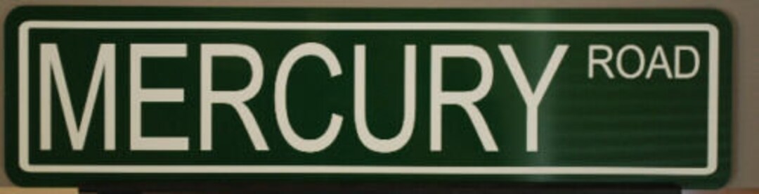 MERCURY ROAD Green Metal Street Sign 6 X 24 - Etsy