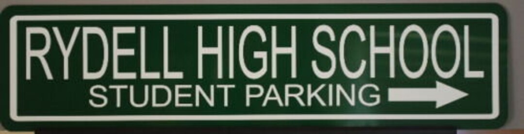 RYDELL HIGH SCHOOL Green Metal Street Sign 6 X 24 - Etsy