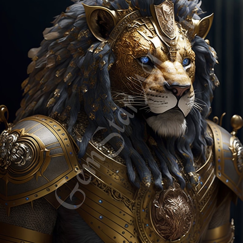 Digital Download A Lion King Wearing Armour. - Etsy