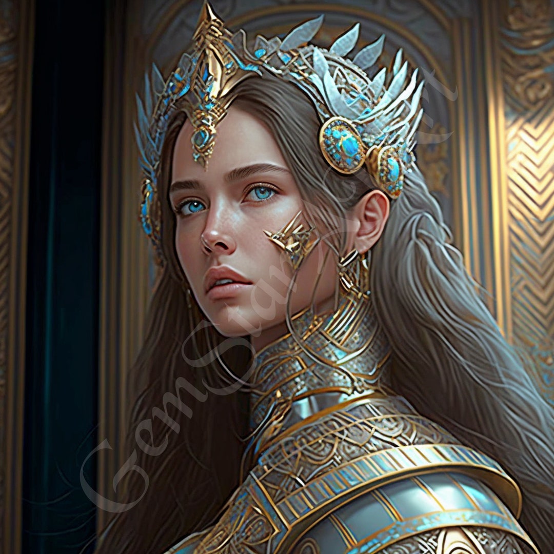 Digital Download a Princess Wearing a Crown and Armour. - Etsy
