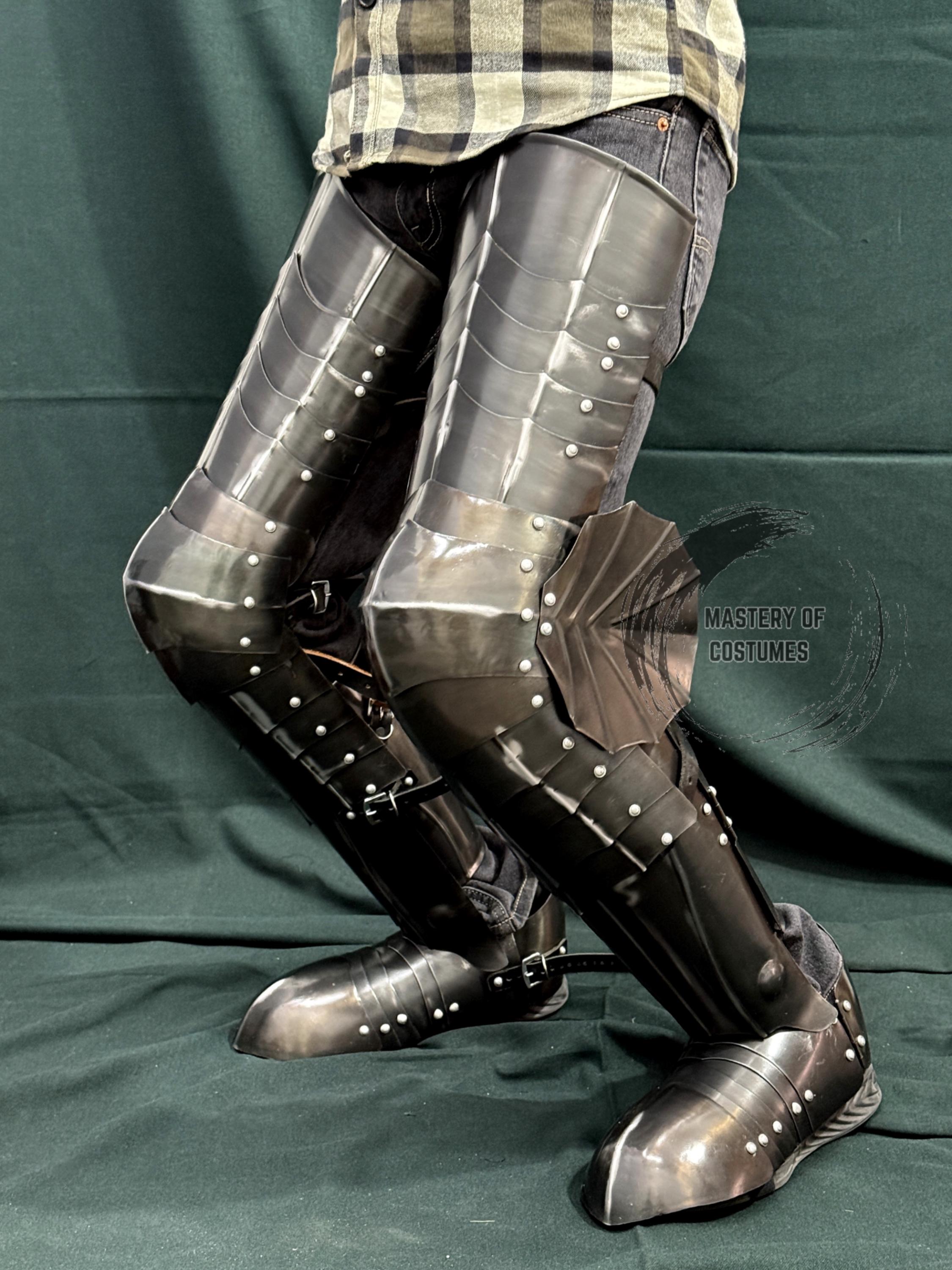 Nazgul Full Leg Armor Set/dark Knight Steel Greaves, Knee Guards ...
