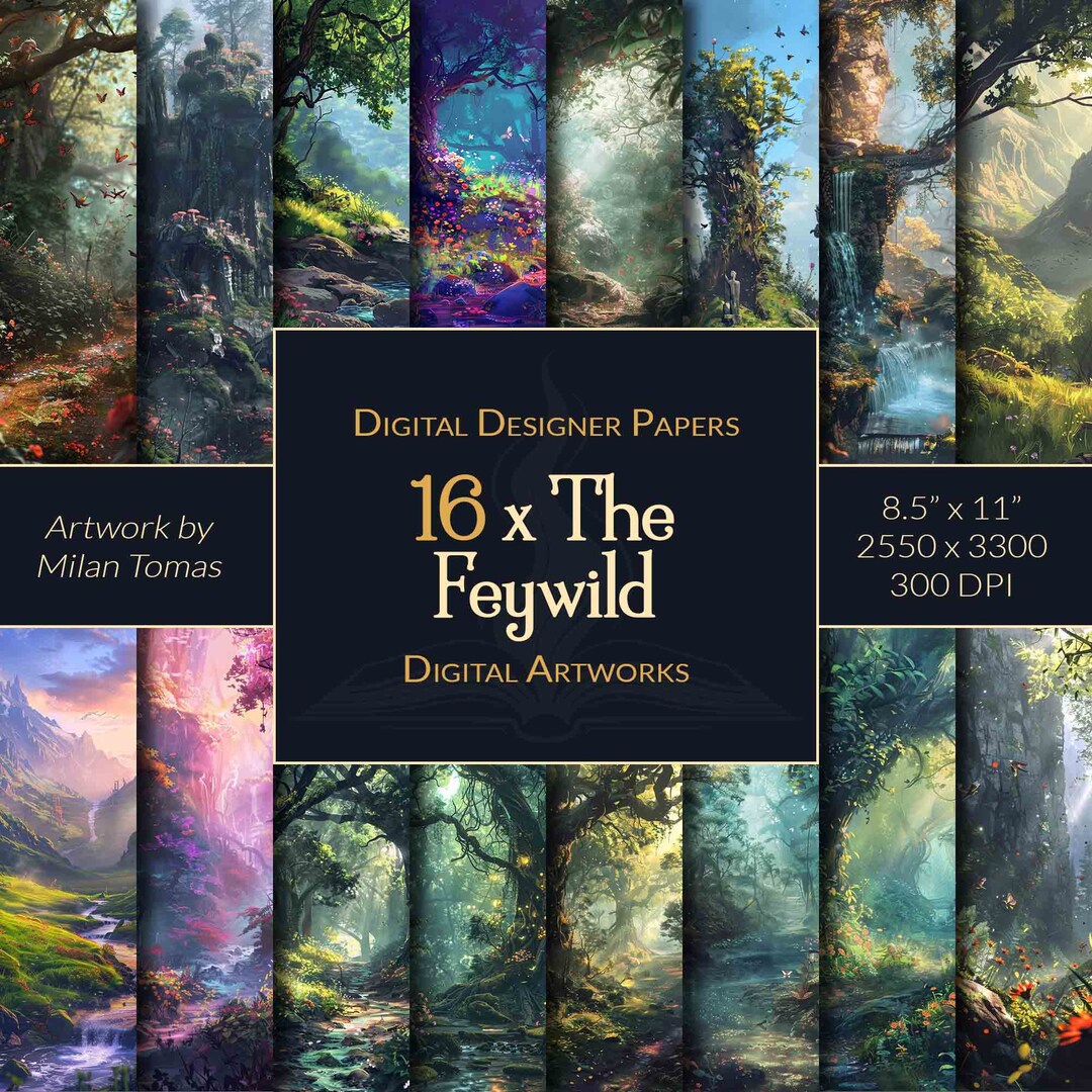The Feywild Digital Artworks Pack | Set of 16 Digital Papers ...
