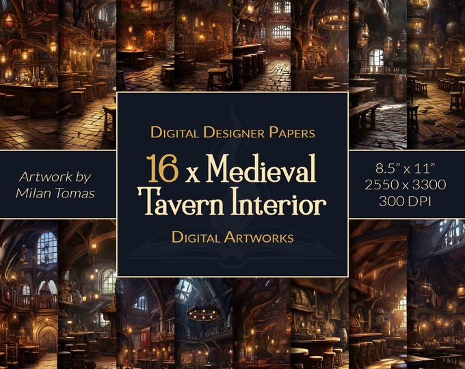 Fantasy Tavern Watercolor PNG Clipart Bundle, Watercolor Tavern ...