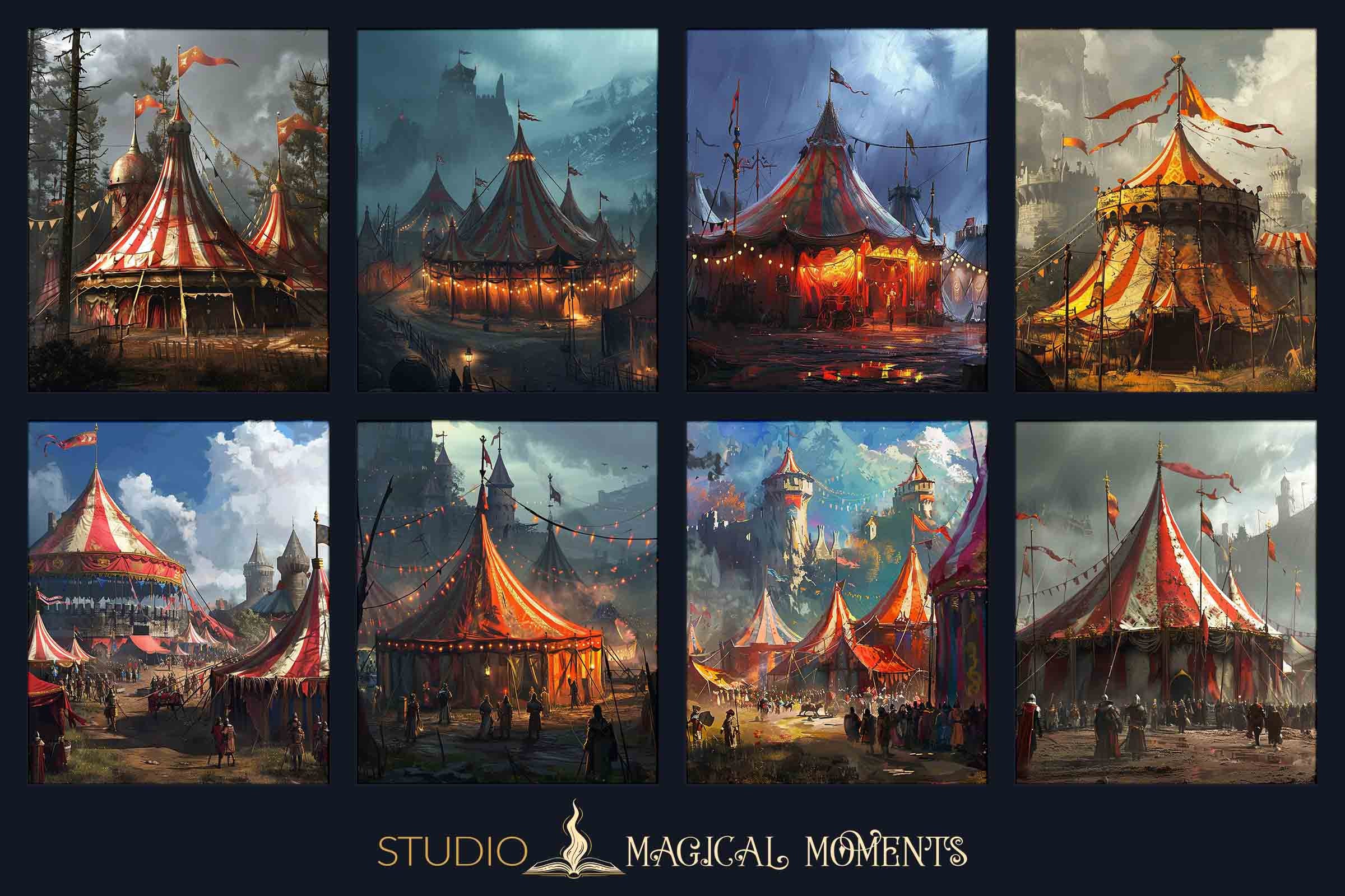 Medieval Circus Tent Digital Papers: Scrapbook & Junk Journal (digital ...