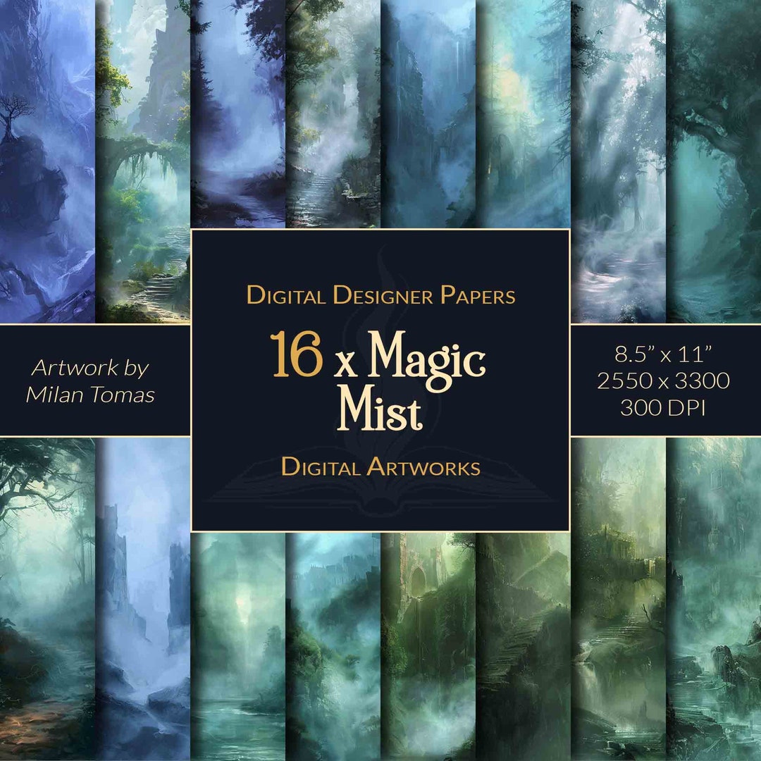 Magic Mist Digital Artworks Pack | Set of 16 Digital Papers | Scrapbook ...