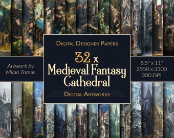 Lively Medieval Tavern Digital Artworks Pack Set of 16 Digital Papers ...