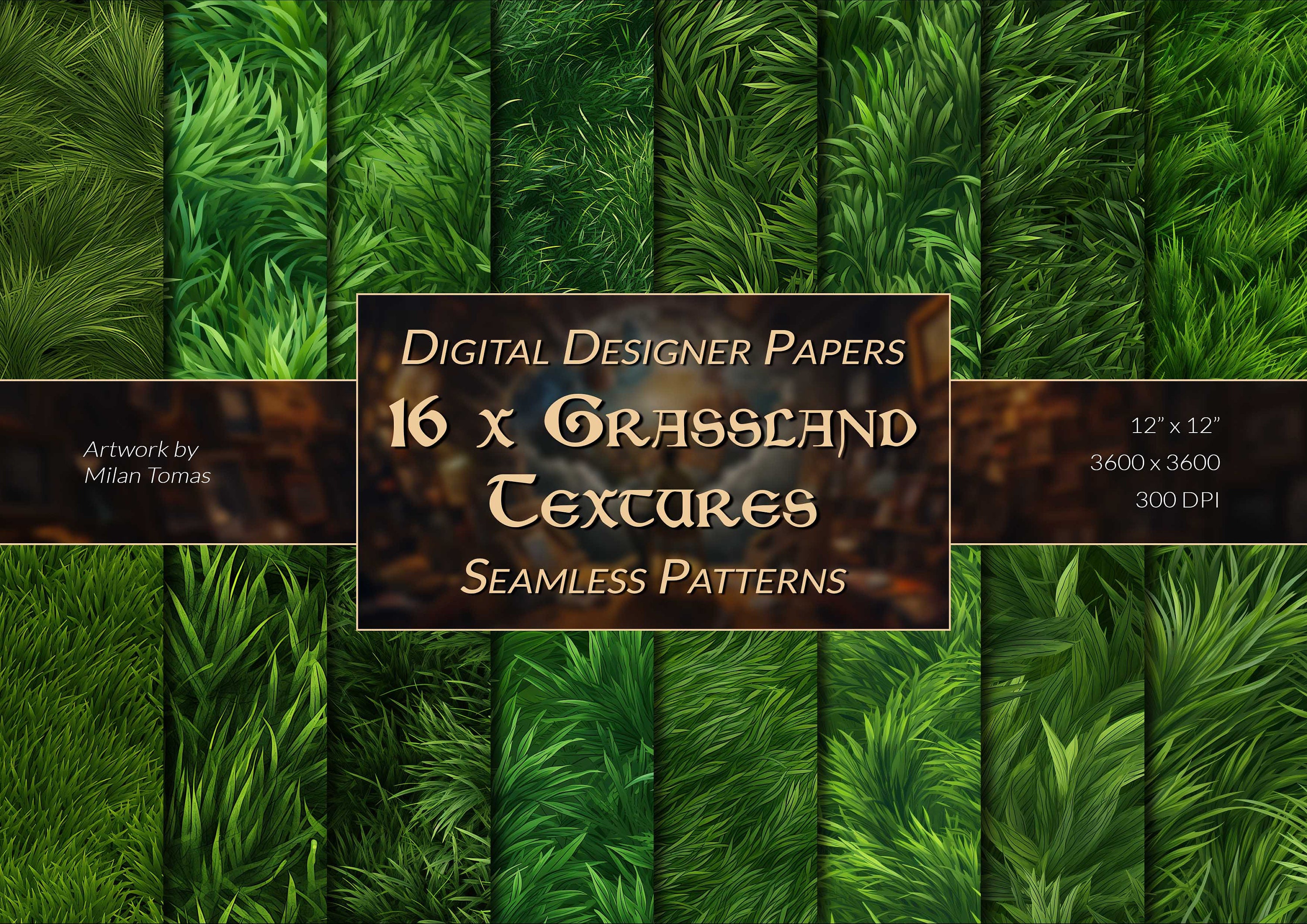 Grassland Textures Seamless Patterns Pack Set of 16 Digital - Etsy