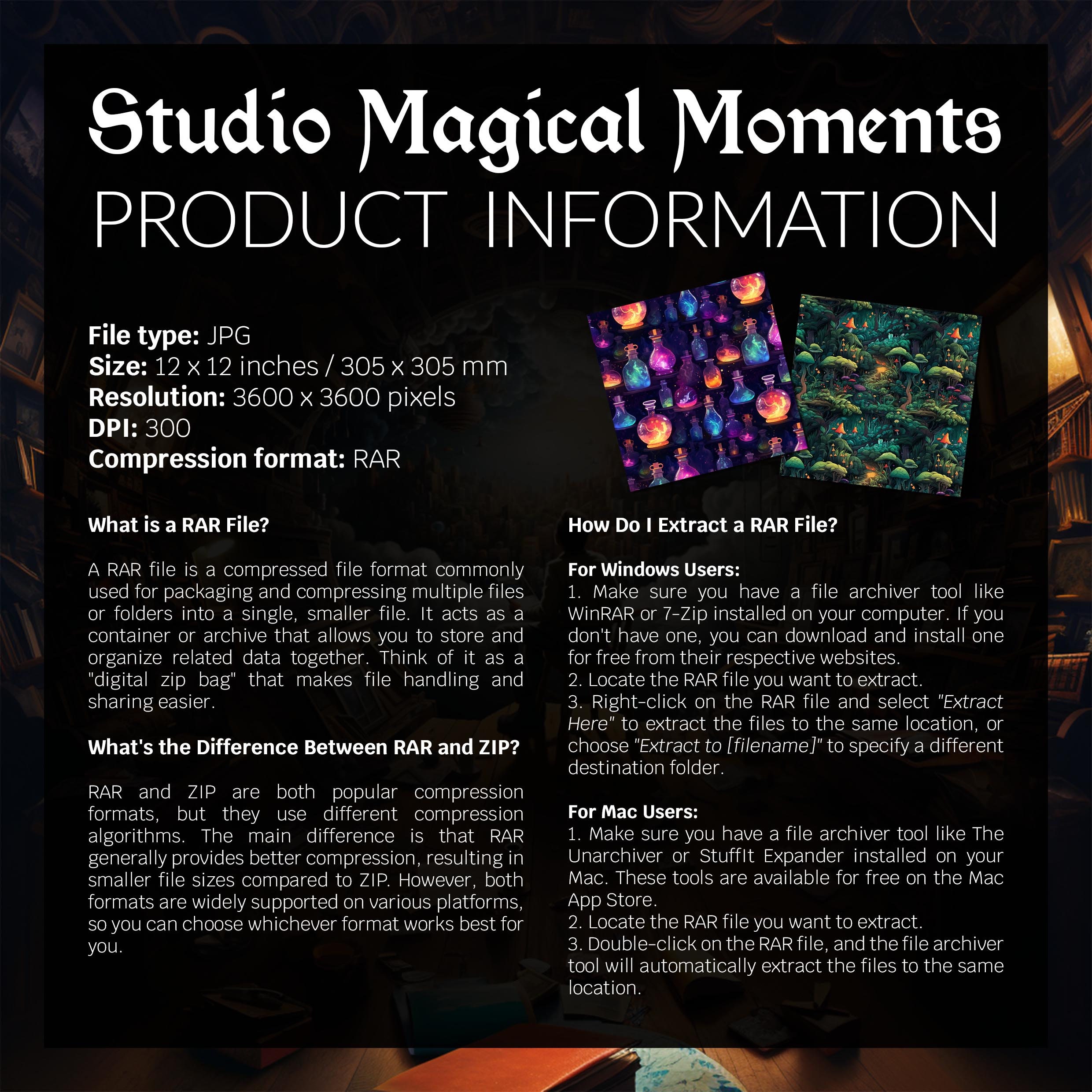 Magical Potions Seamless Patterns Pack Set of 16 Digital Papers ...