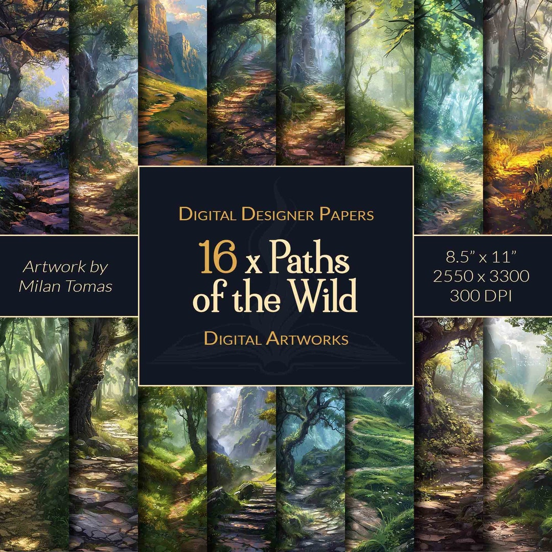 Paths of the Wild Digital Papers: Scrapbook & Junk Journal (digital ...
