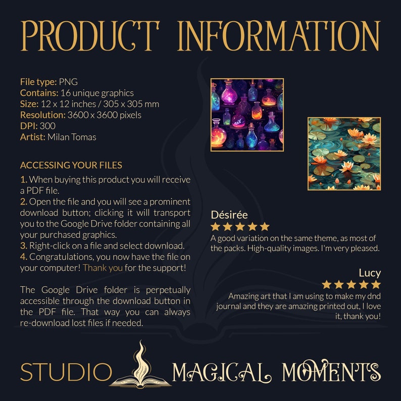 Magical Wall Textures Seamless Patterns Pack Set of 16 Digital Papers ...