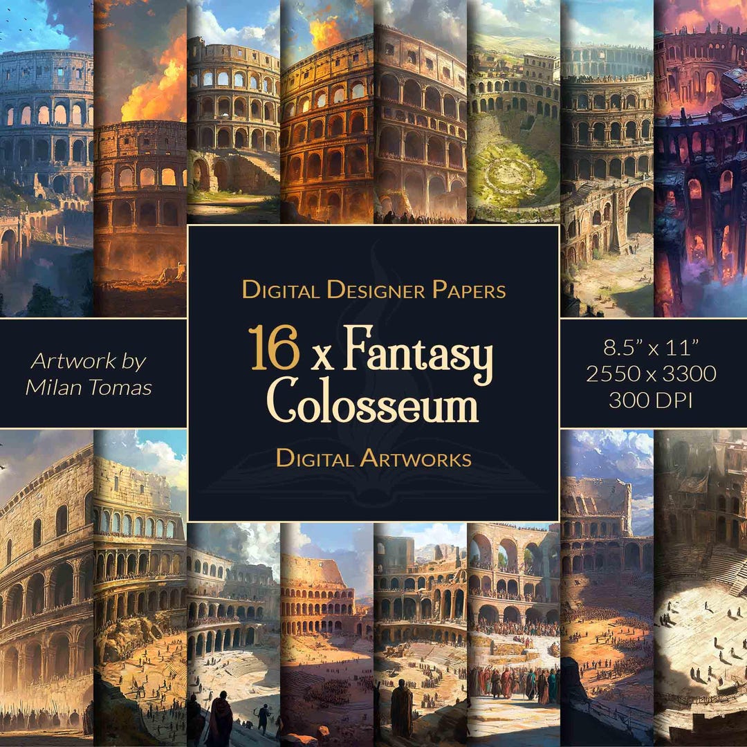 Fantasy Colosseum Digital Papers: Scrapbook & Junk Journal (digital ...
