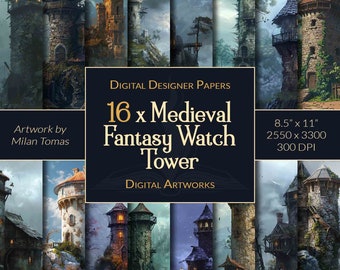 Medieval Fantasy Maps Seamless Patterns Pack Set of 16 Digital Papers ...