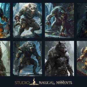 Medieval Fantasy Werewolf Digital Artworks Pack | Set of 16 Digital ...