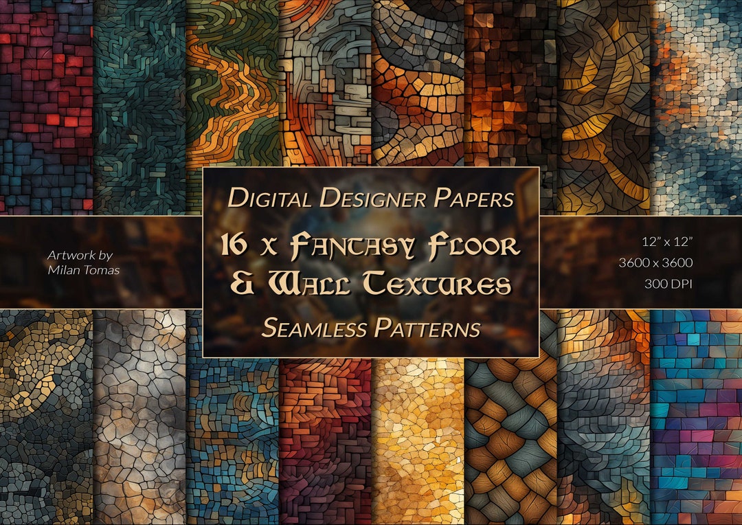 Fantasy Floor & Wall Textures Seamless Patterns Pack Set of - Etsy