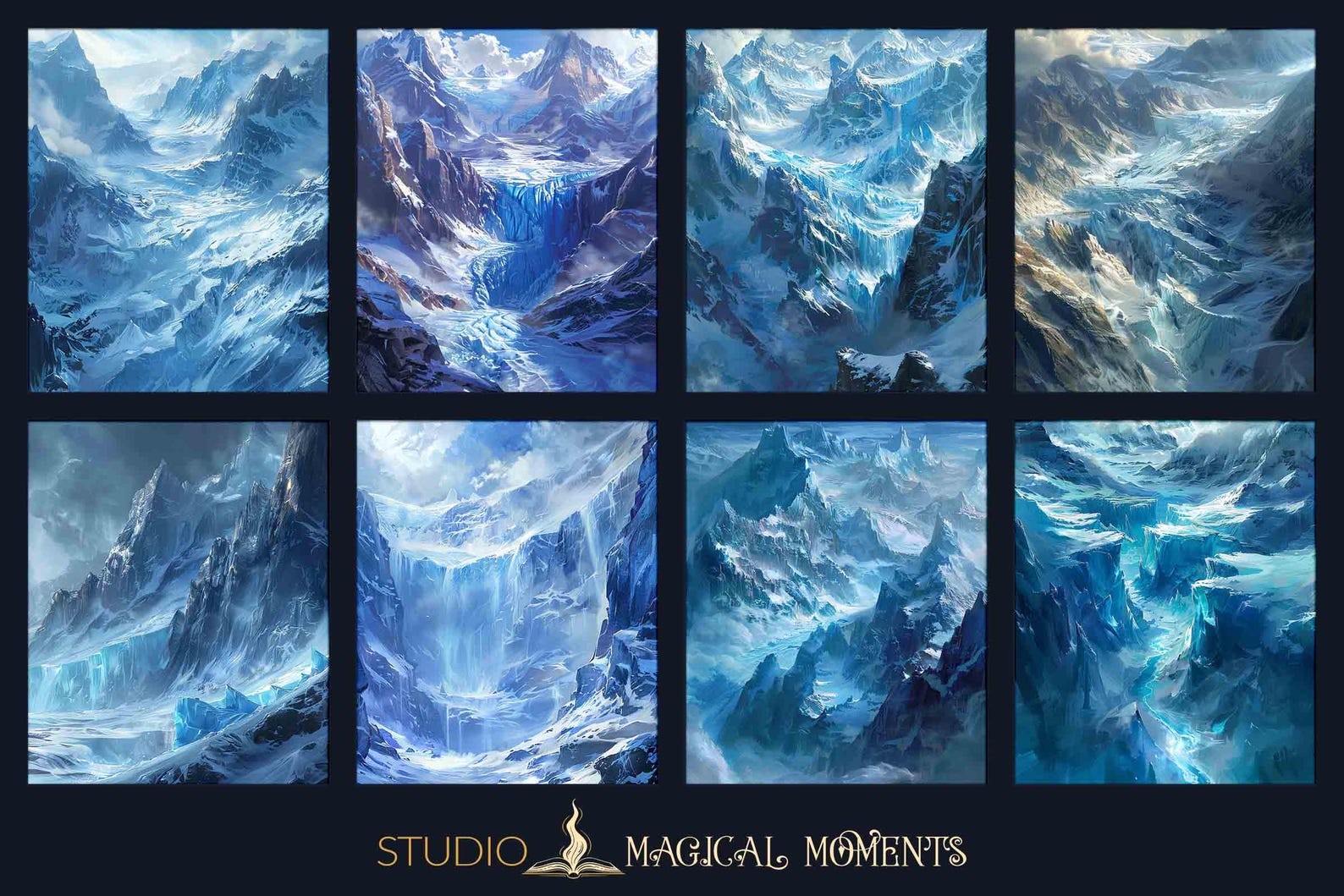 Fantasy Glaciers Digital Paper Pack: Scrapbook & Junk Journal (digital ...