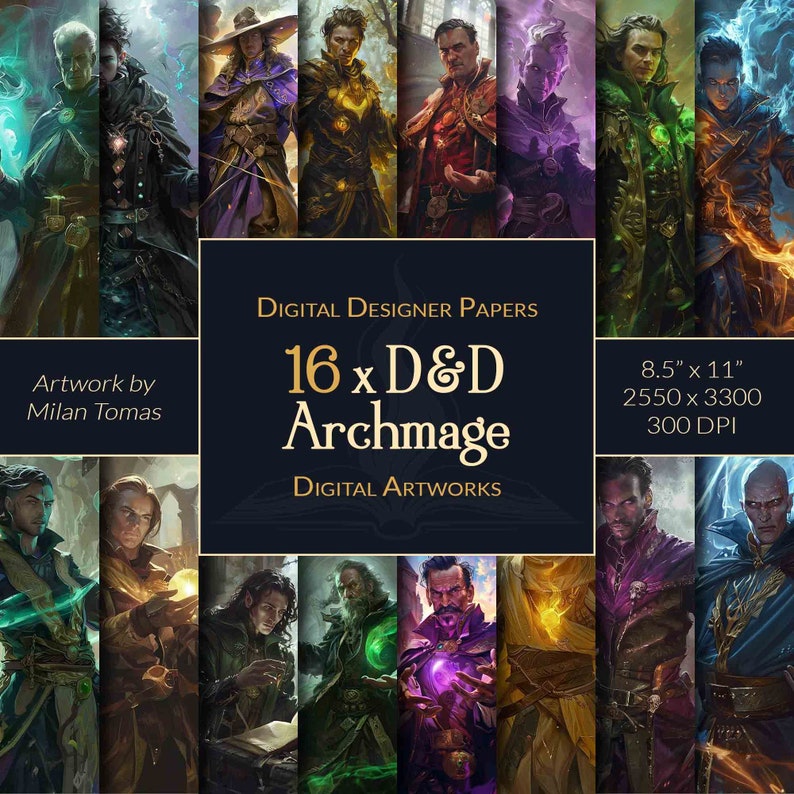 D&D Archmage Digital Artworks: Scrapbook Paper Pack (digital Download ...