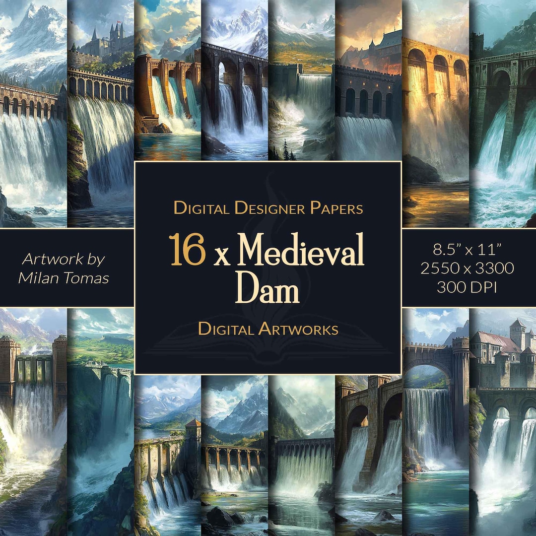 Medieval Dam Digital Art: Scrapbook Paper Pack (digital Download) - Etsy
