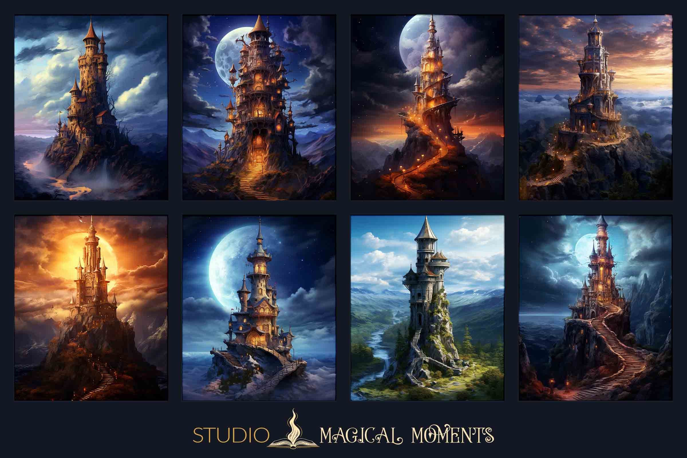 Wizard Tower Digital Artworks Pack Set of 16 Digital Papers Scrapbook ...