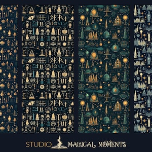 Wizarding World Icons Seamless Patterns Pack | Set of 8 Digital Papers ...