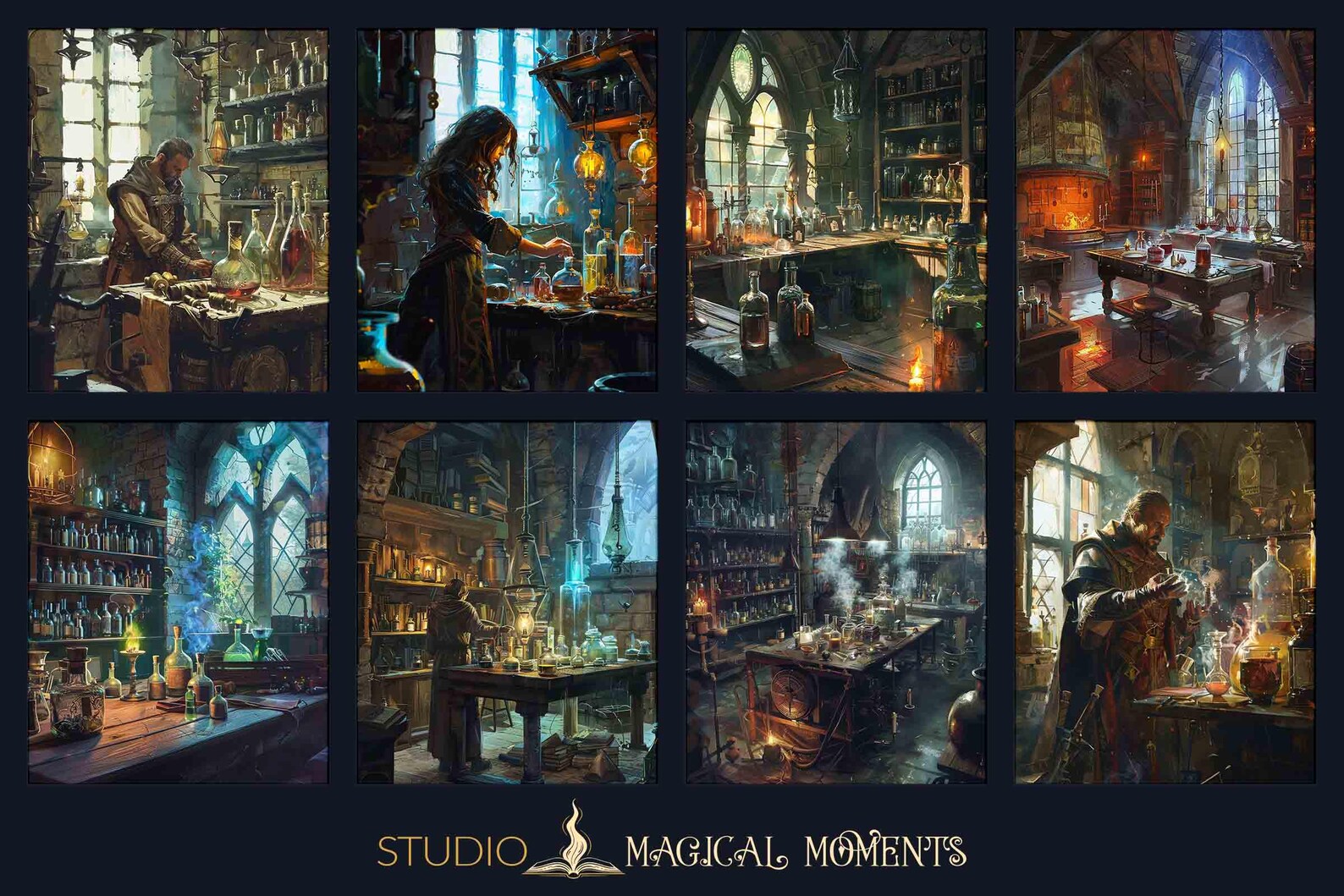 Medieval Fantasy Laboratory Digital Artworks Pack Set of 16 Digital ...