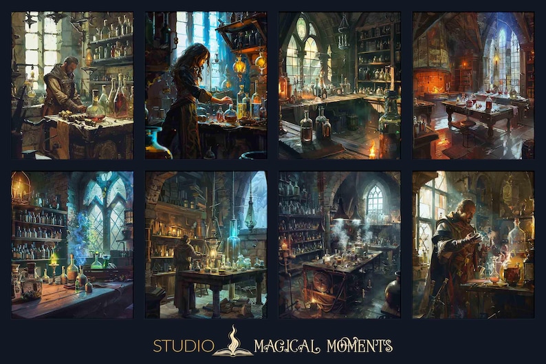 Medieval Fantasy Laboratory Digital Artworks Pack Set of 16 Digital ...