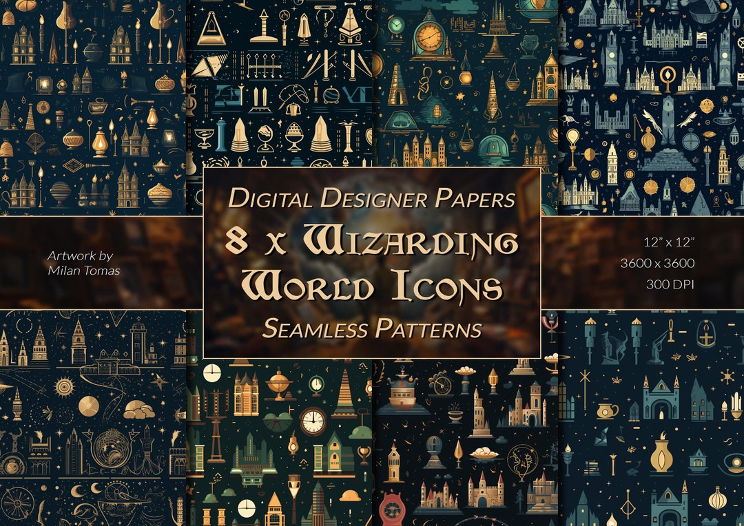 Wizarding World Icons Seamless Patterns Pack Set of 8 - Etsy Australia