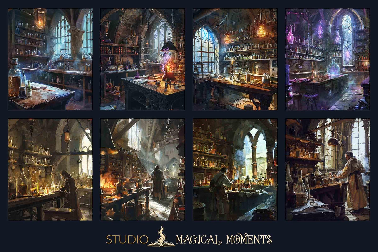 Medieval Fantasy Laboratory Digital Artworks Pack Set of 16 Digital ...
