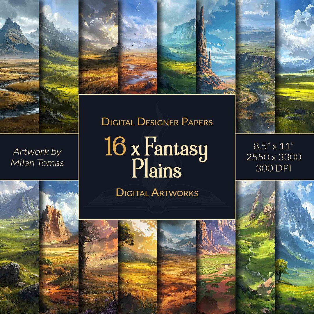 Fantasy Plains Digital Paper Pack: Scrapbook & Junk Journal (digital ...