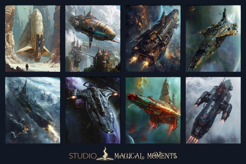 Space Ship Digital Art: Scrapbook Paper Pack (digital Download) - Etsy