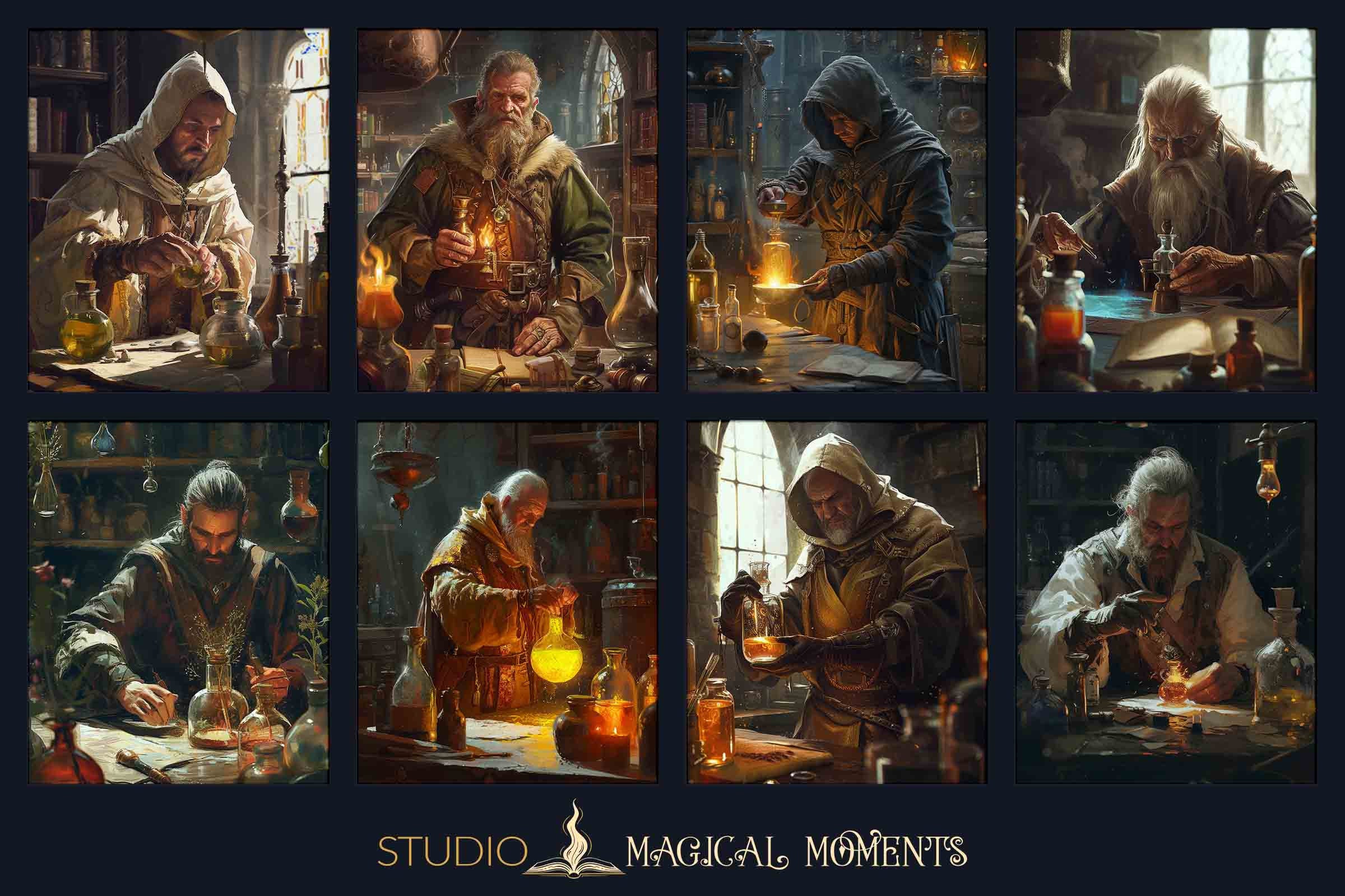 Medieval Fantasy Alchemist Digital Artworks Pack | Set of 16 Digital ...