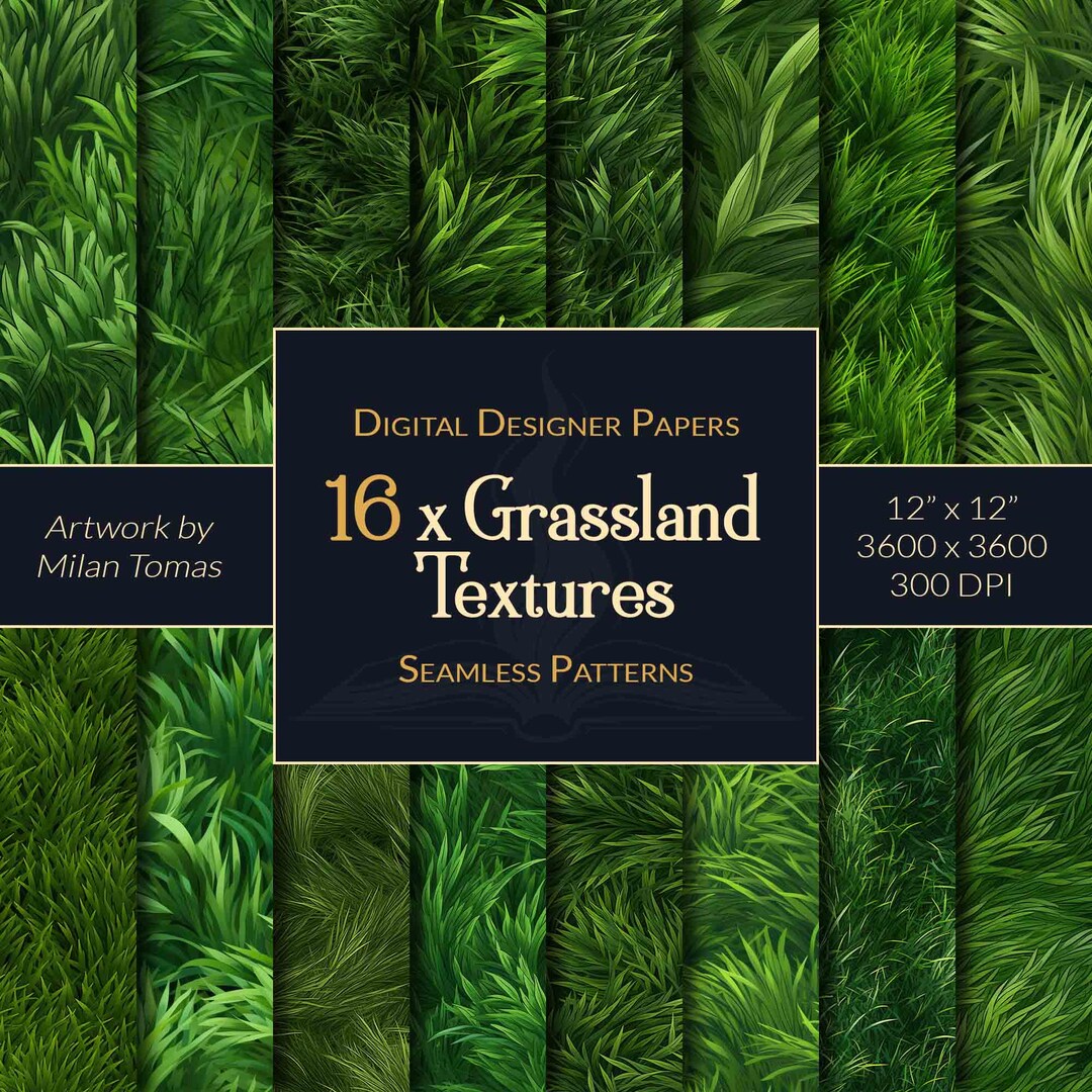 Grassland Textures Seamless Patterns: Scrapbook Paper (digital Download ...